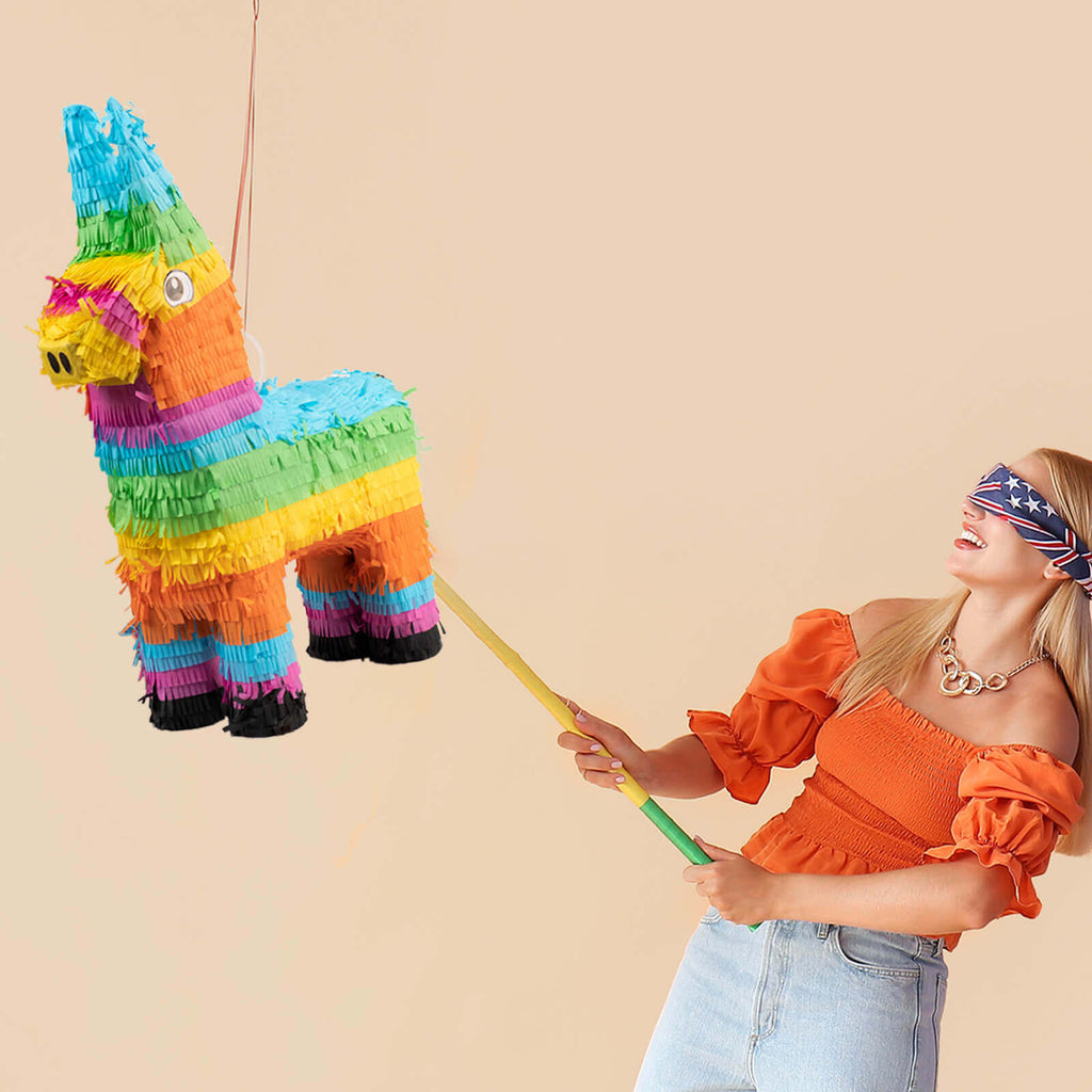 Rainbow Llama Pinatas - 16"x22" | tableclothsfactory.com