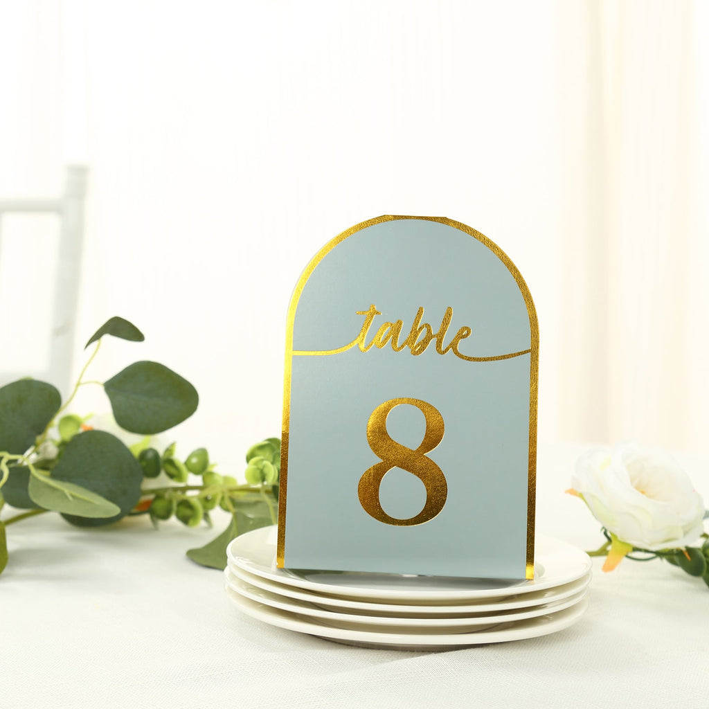 Arch Table Numbers 1-25 Dusty Blue 7" | TableclothsFactory