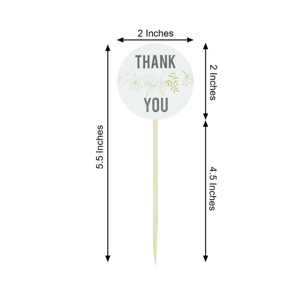 Round Thank You Cupcake Toppers 5.5" | TableclothsFactory