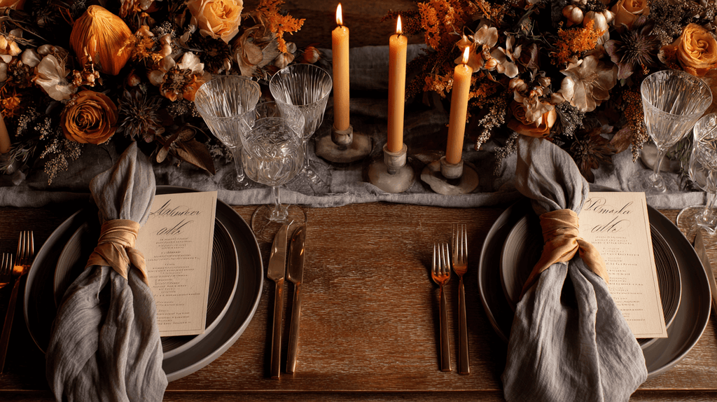 Styling a Moody Modern Fall Tablescape | TableclothsFactory