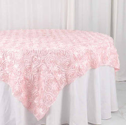 Premium Scuba Square Overlay 70"x70" Pearl White | TableclothsFactory