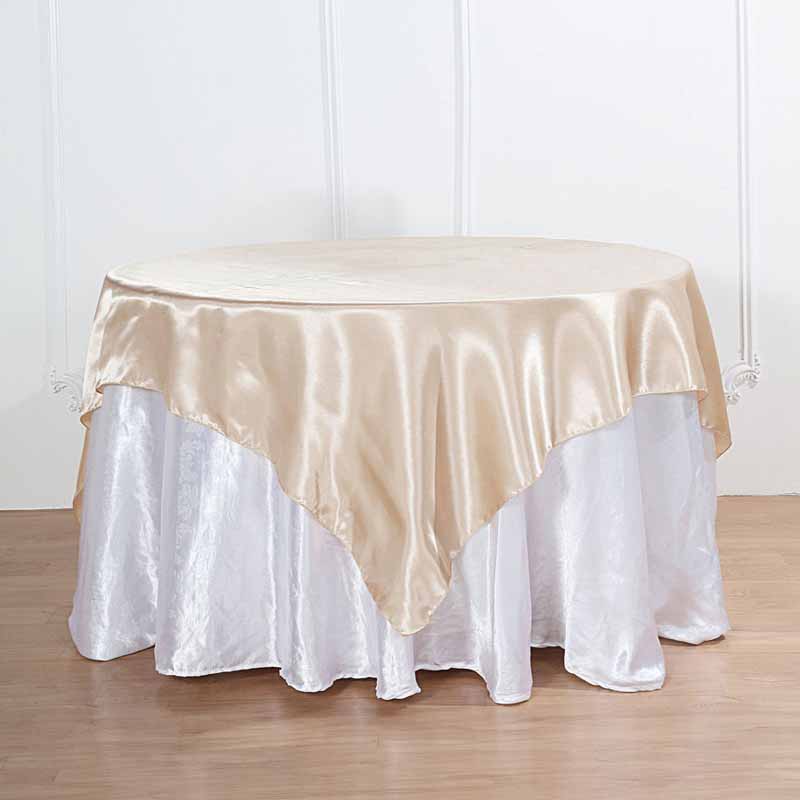 60" Satin Table Overlays | TableclothsFactory