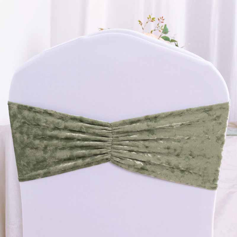 Velvet & Rosette Fitted Chair Sashes | TableclothsFactory