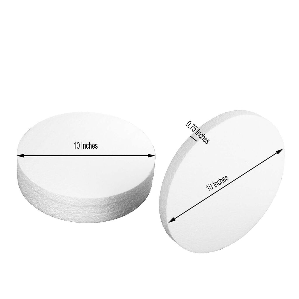 10" White Styrofoam Discs - 12 Pack | TableclothsFactory