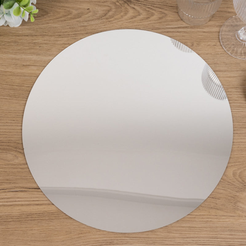 Acrylic Mirror Tray Silver Round 12" | TableclothsFactory