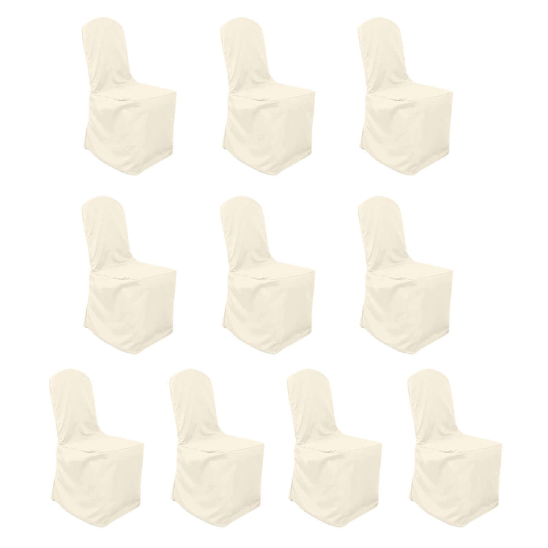 10 Pack Polyester Banquet Chair Covers Gold | TableclothsFactory