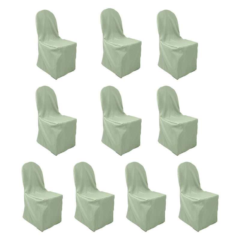 10 Pack Polyester Banquet Chair Covers Gold | TableclothsFactory