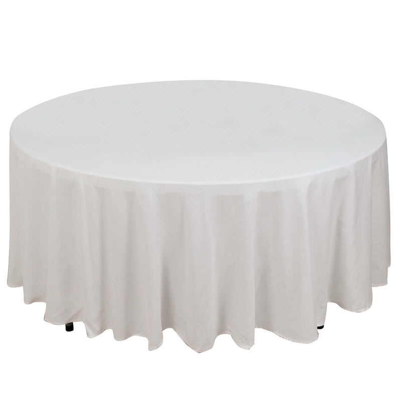 100% Cotton Round Tablecloth 90" White | TableclothsFactory