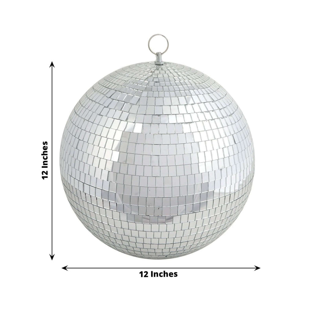 12" Silver Foam Disco Mirror Balls - 2 Pack | TableclothsFactory