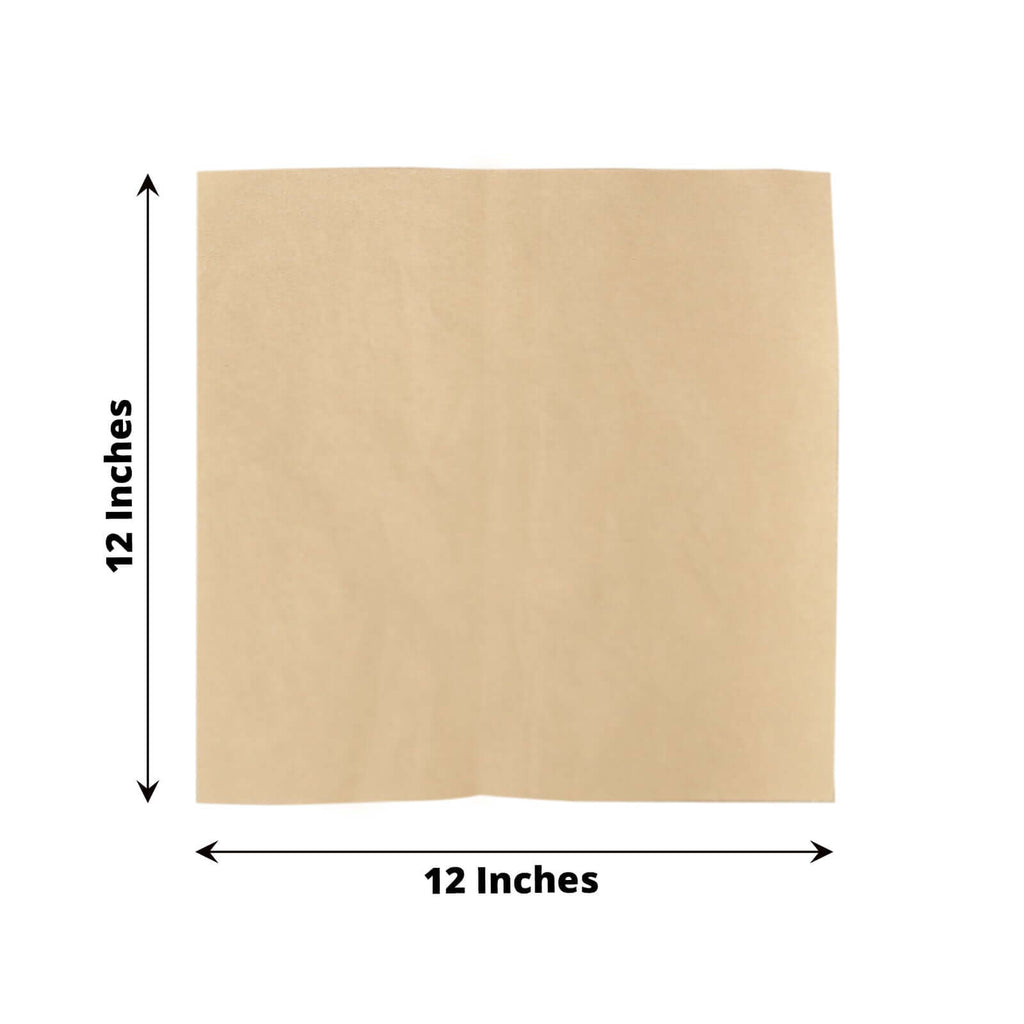 Wax Paper Basket Liners Square Natural Brown 12" | TableclothsFactory