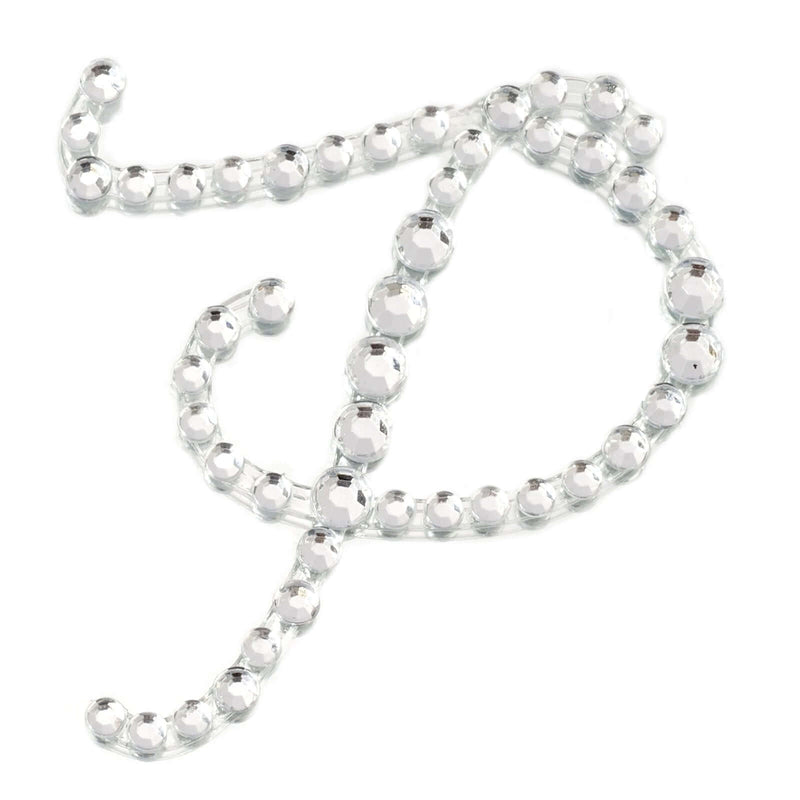 Gold Rhinestone Monogram Letter Stickers 12 Pack | TableclothsFactory