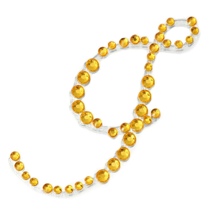 Gold Rhinestone Monogram Letter Stickers 12 Pack | TableclothsFactory