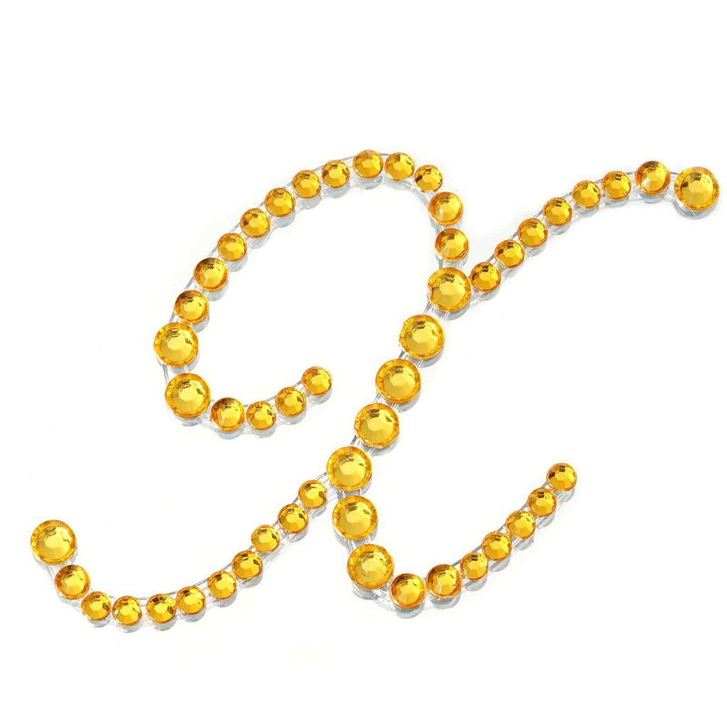 Gold Rhinestone Monogram Jewel Stickers - 12 Pack | TableclothsFactory
