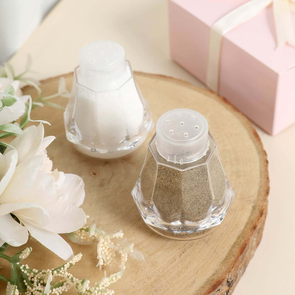 Clear Plastic Salt and Pepper Shakers 12 Pack | TableclothsFactory