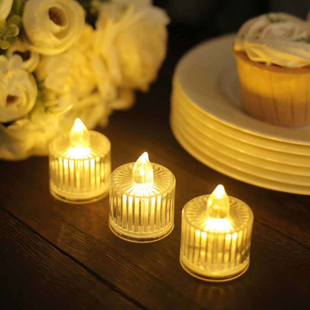 12 Pack Warm White Flameless LED Tealight Candles | TableclothsFactory