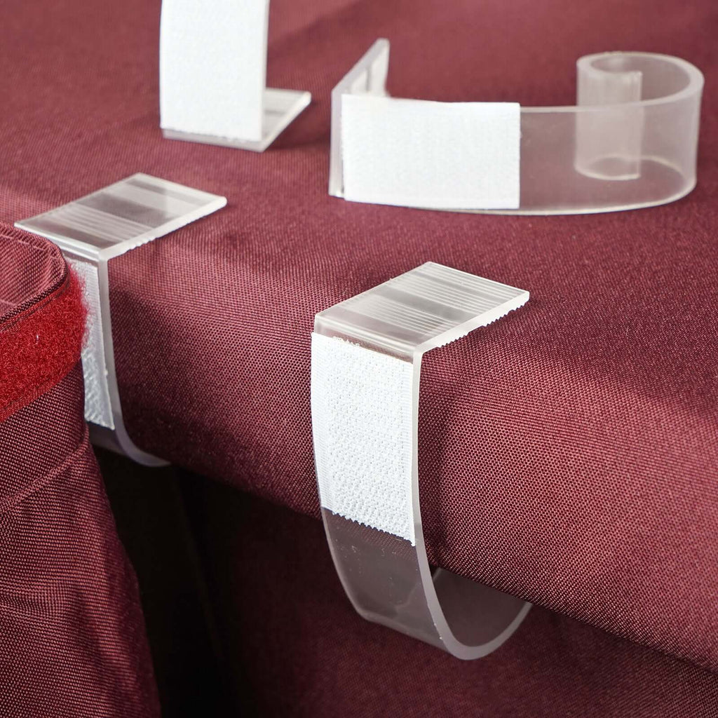 12Pcs Adjustable Plastic Table Skirt Clips | TableclothsFactory