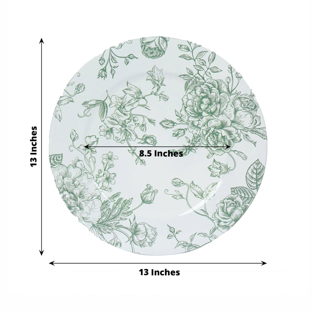 White Sage Green Charger Plates 13" | TableclothsFactory