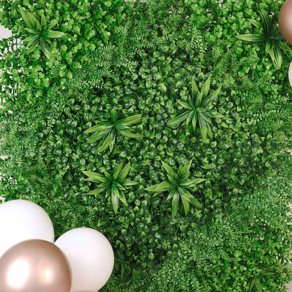 Artificial Boxwood Fern Greenery Wall Mat - 4 Panels | TableclothsFactory