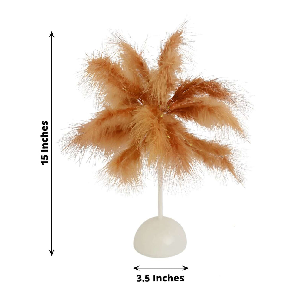Feathers Table Lamp Natural 15" | TableclothsFactory