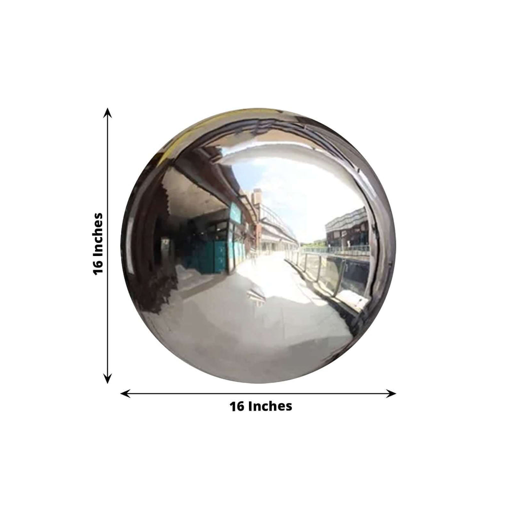 Globe Mirror Ball Stainless Steel Silver 16" | TableclothsFactory
