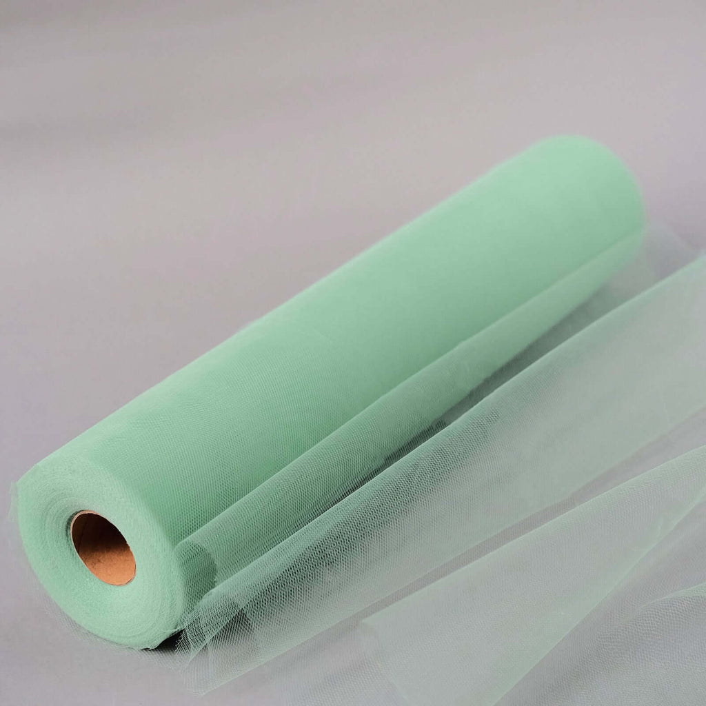 Sage Green Tulle Fabric Bolt 18"x100 Yards | TableclothsFactory