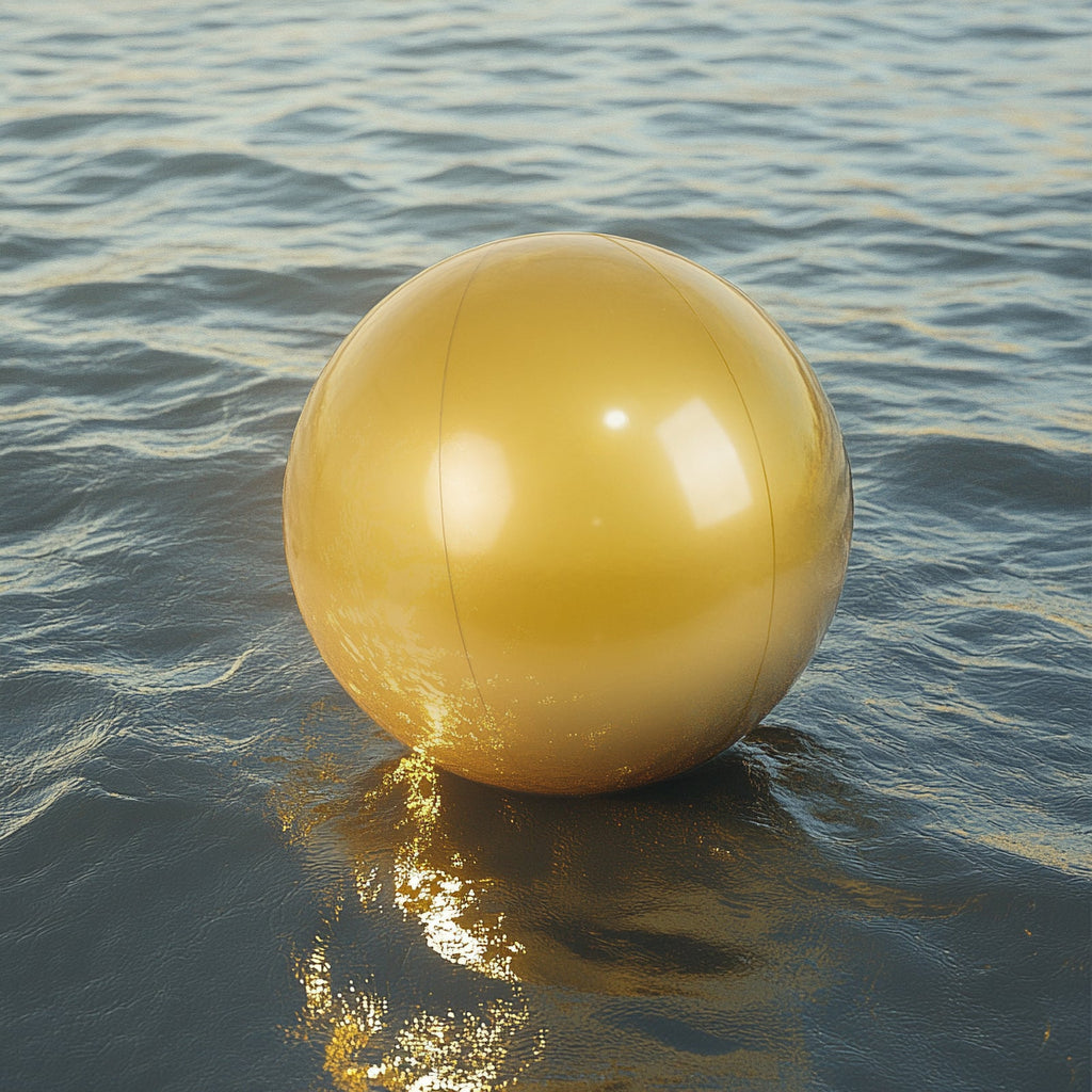 2 Pack Gold Inflatable Play Ball 16" | TableclothsFactory