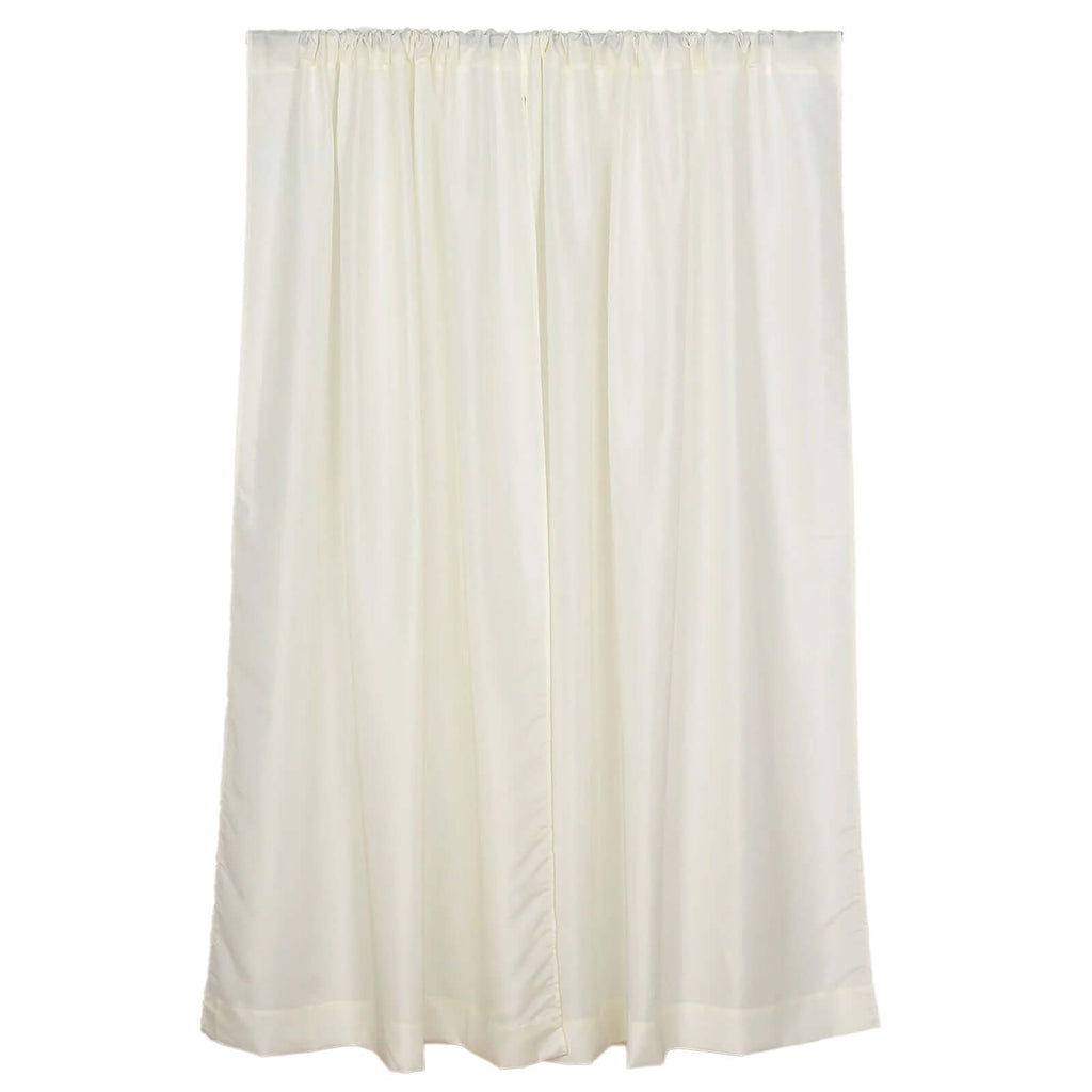 Ivory Polyester Event Curtain Drapes 10ftx8ft | TableclothsFactory