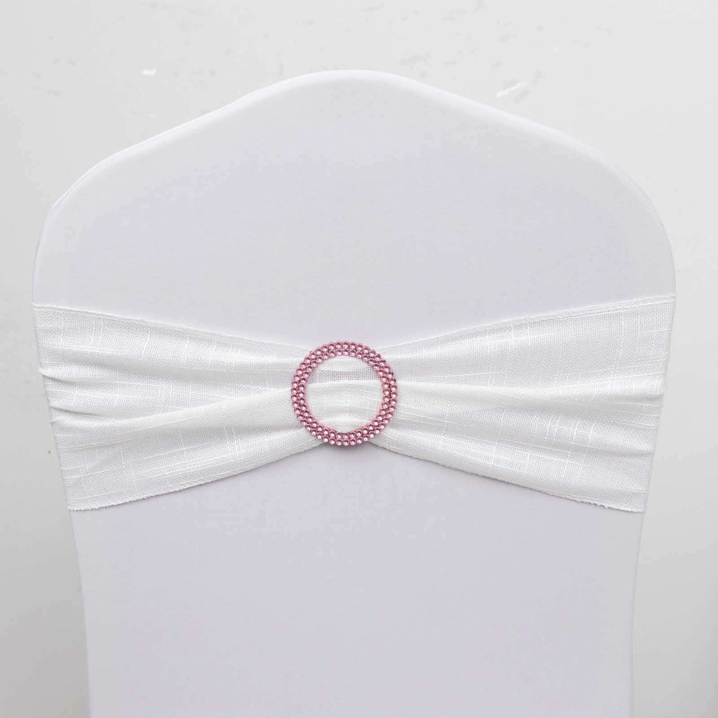 Diamond Circle Sash Buckle 2.5" Pink | TableclothsFactory