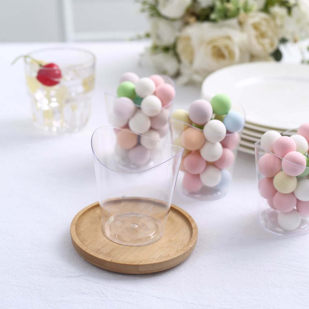 Wavy Rim Plastic Dessert Cups Clear 4oz | TableclothsFactory