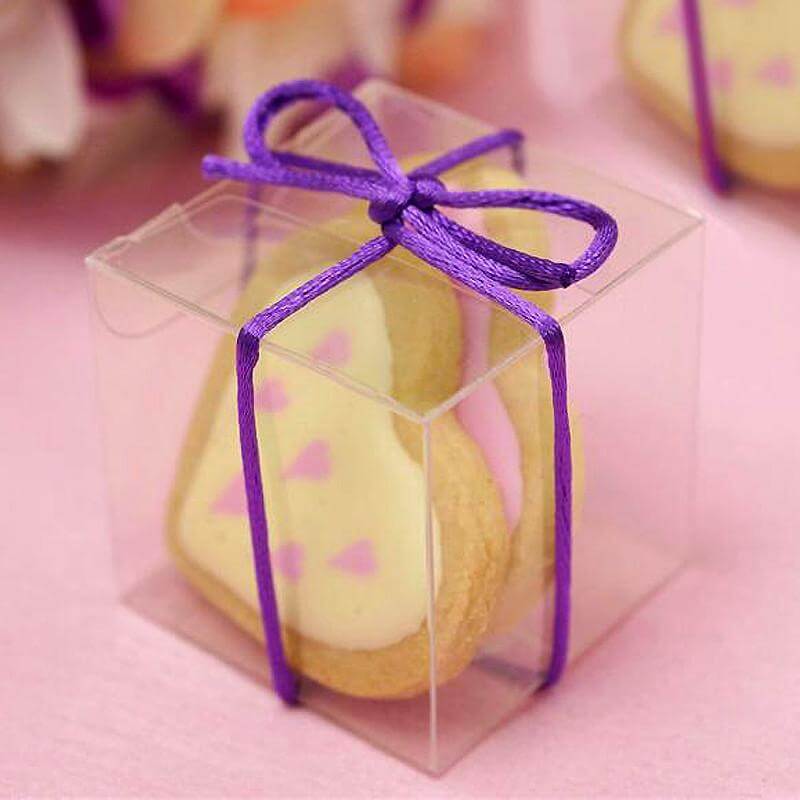 3" Clear Candy Gift Boxes - 25 Pack | tableclothsfactory.com