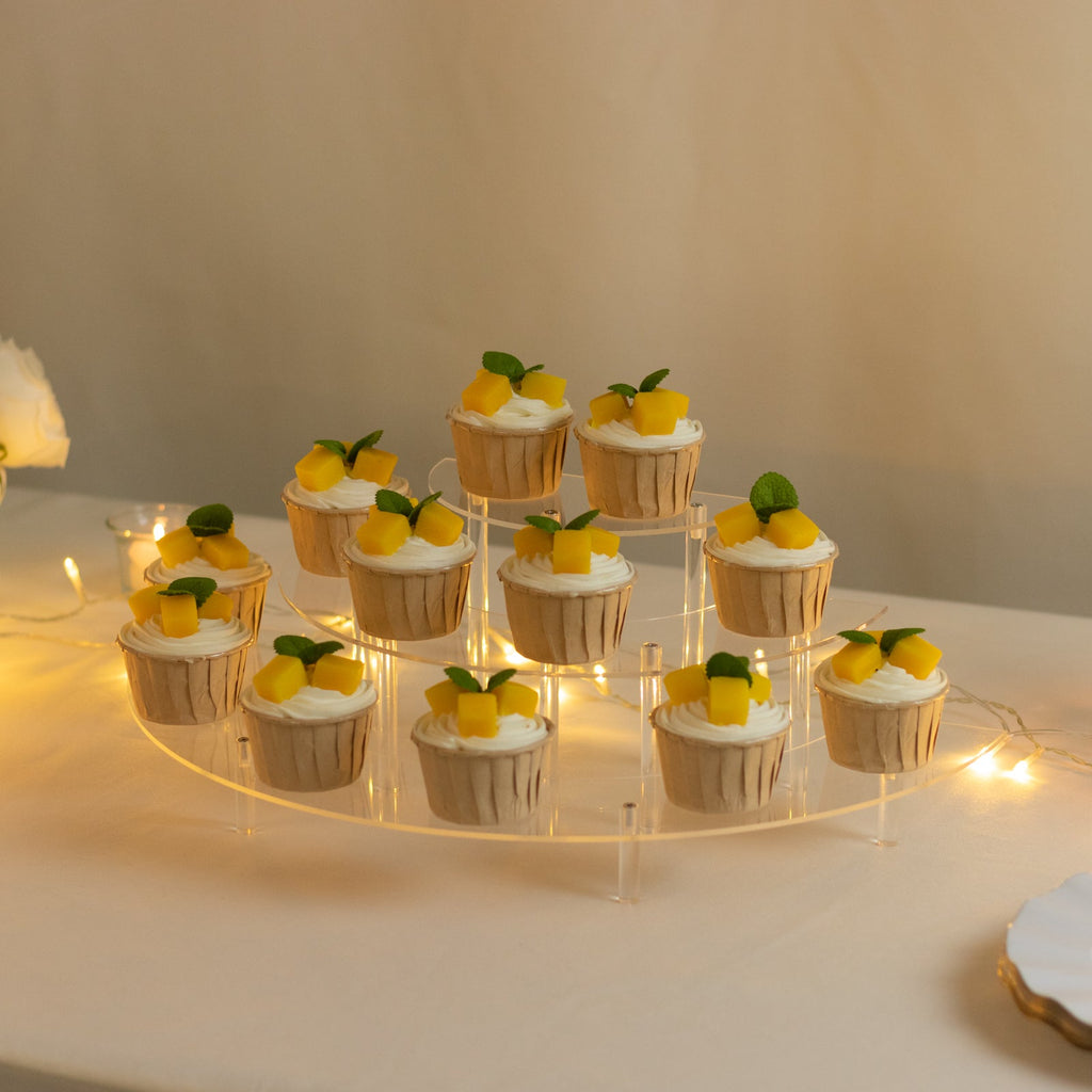 3 Acrylic Half-Moon Display Risers | TableclothsFactory