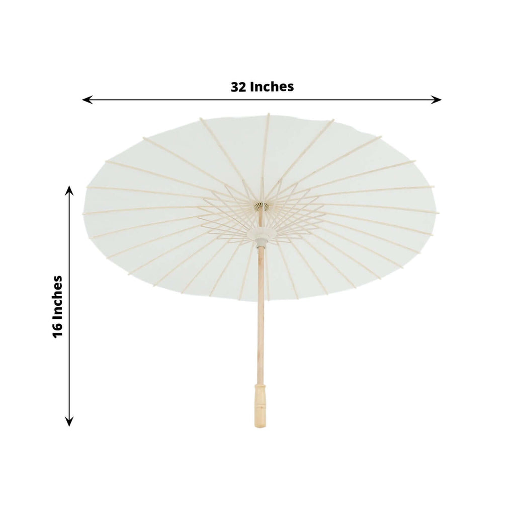 Paper/Bamboo Parasol White 32" | TableclothsFactory