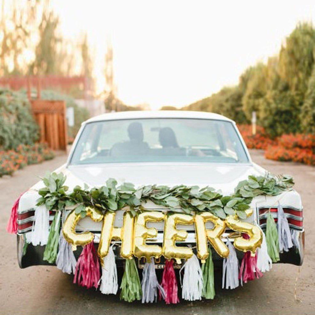 35" Gold Mylar Helium Balloons | TableclothsFactory