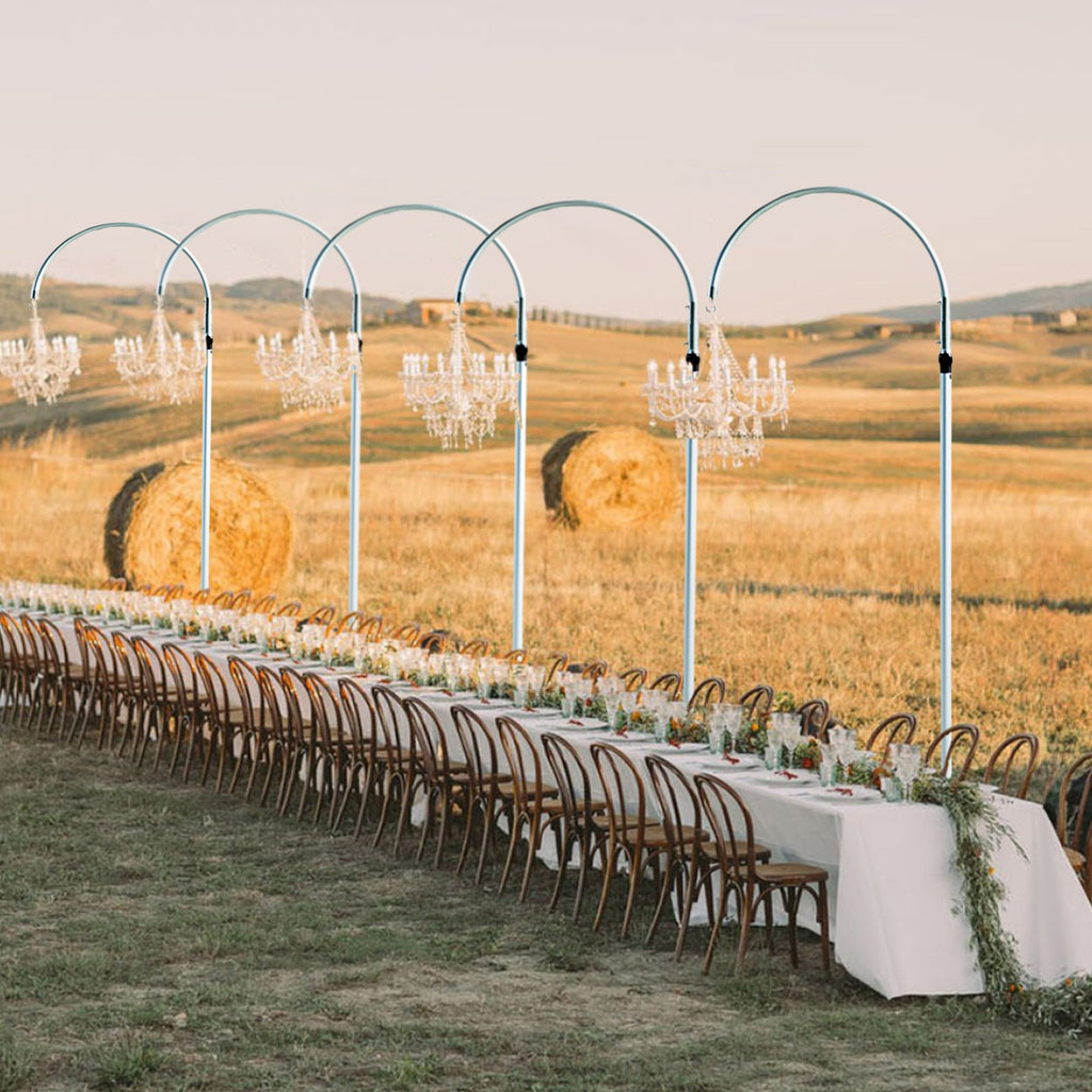10ft Silver Metal Arch Hanger Stand | TableclothsFactory