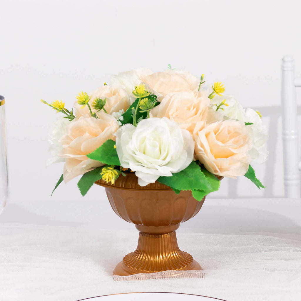 Plastic Pot Vases Roman Style Gold 6" | TableclothsFactory