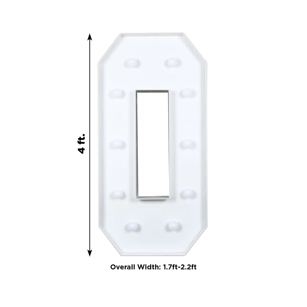 4ft White LED Marquee Letter "O" | TableclothsFactory