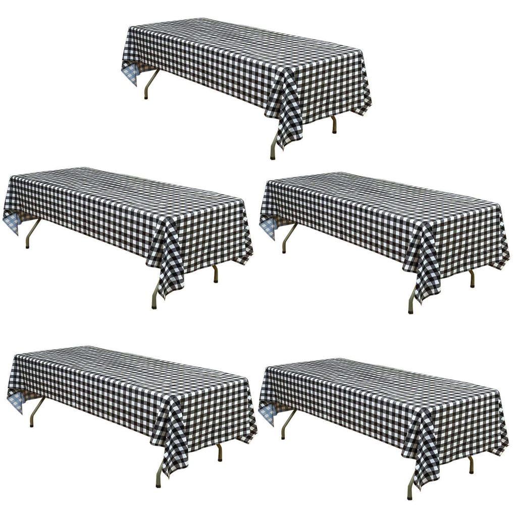 Plastic Rectangle Table Covers 54"x108" White/Black Checkered ...