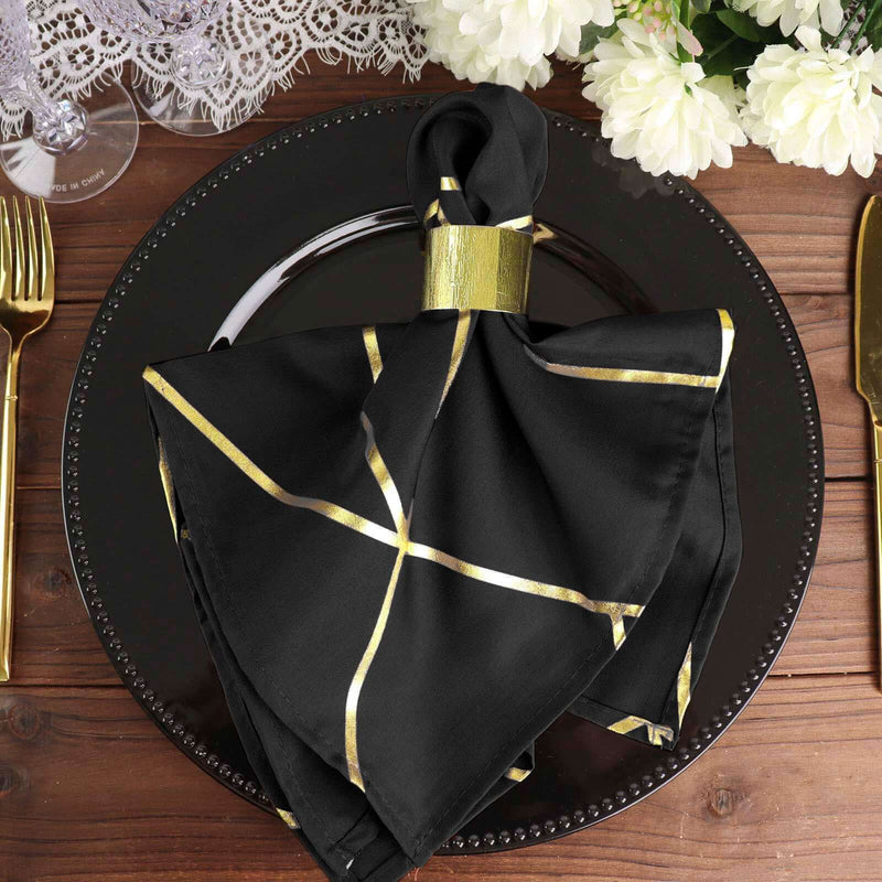 Polyester Tablecloth Gold Foil 120" White | TableclothsFactory