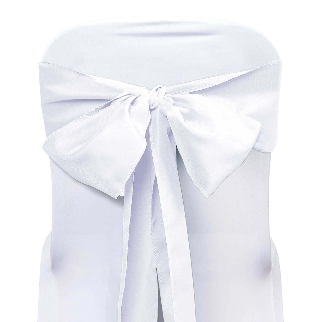 Polyester Chair Sashes 6"x108" White | TableclothsFactory