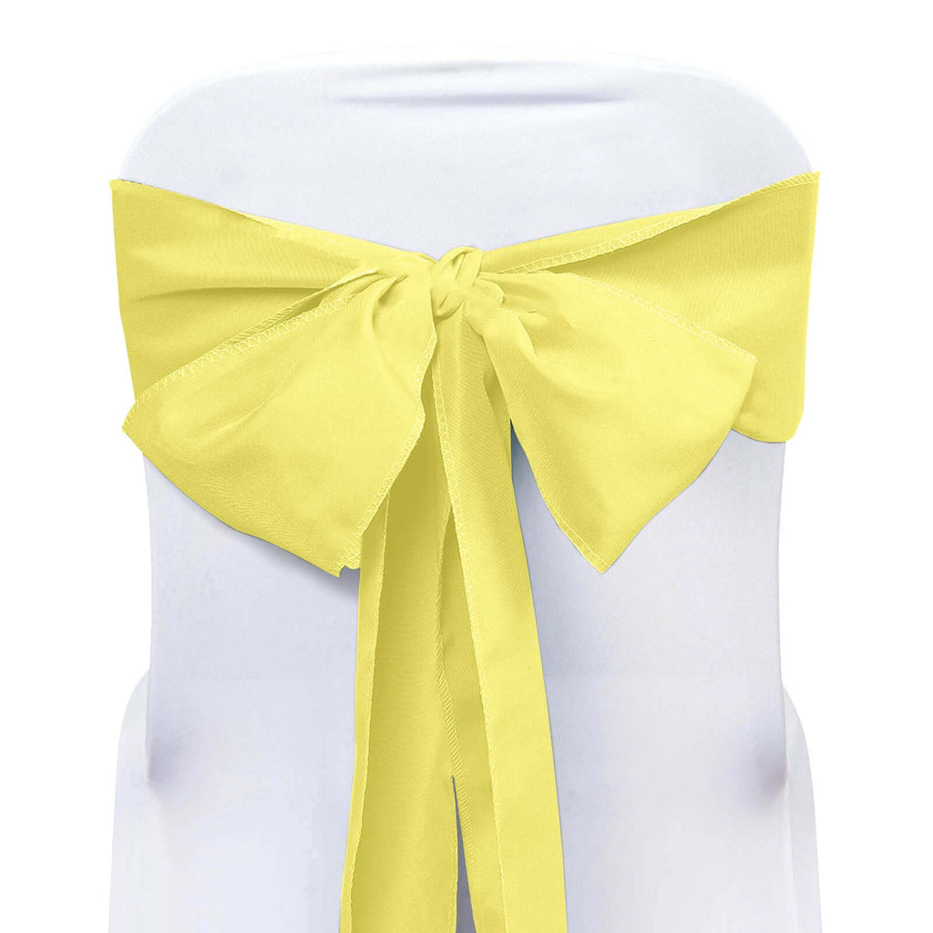 Polyester Chair Sashes 6"x108" Yellow | TableclothsFactory