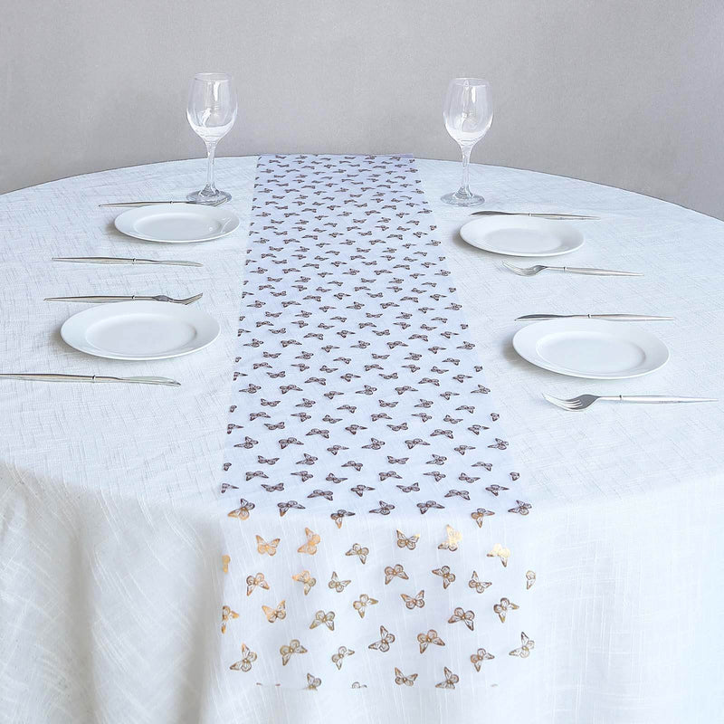 Mesh Polyester Table Runner 108" Royal Blue | TableclothsFactory