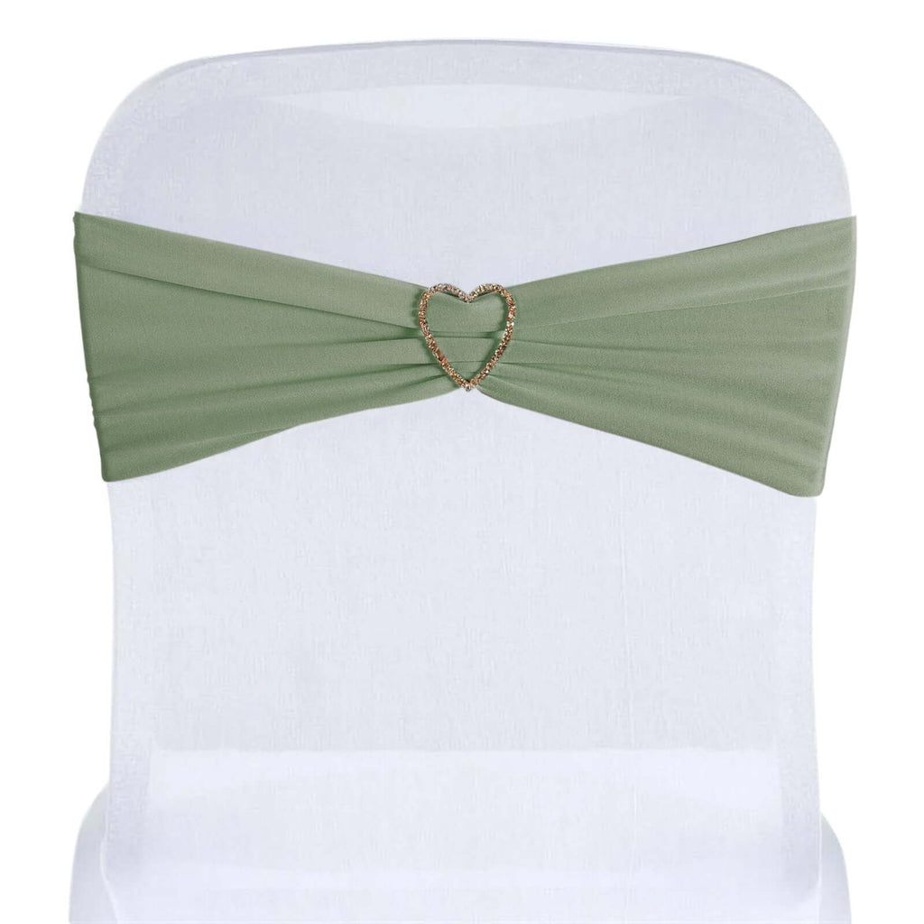 Spandex Chair Sashes 5"x12" Dusty Sage Green | TableclothsFactory