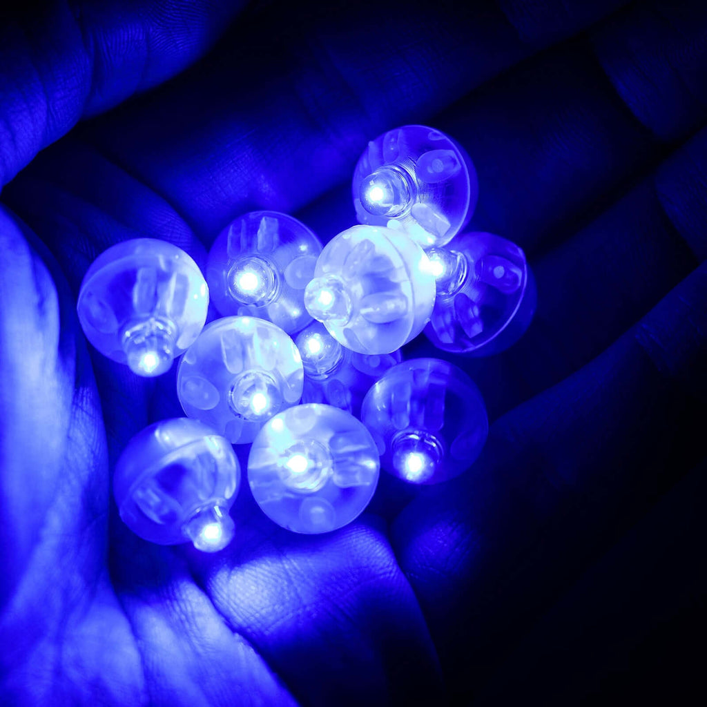 LED Mini Balloon Lights Round Light Blue 0.5" | TableclothsFactory