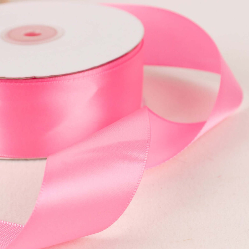 1.5" Pink Satin Ribbon - 50 Yards | TableclothsFactory