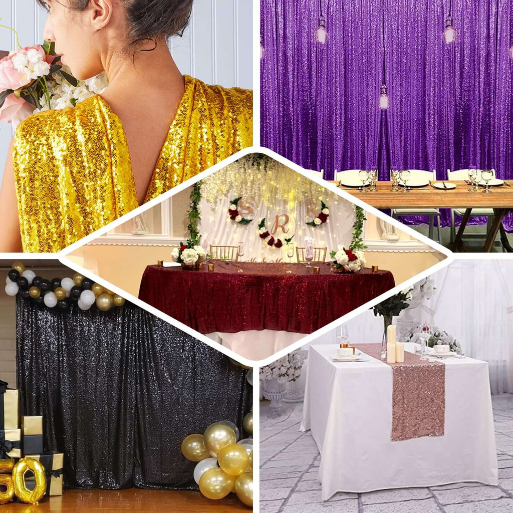 Black Sequin Fabric Bolt 54"x4 Yards | TableclothsFactory