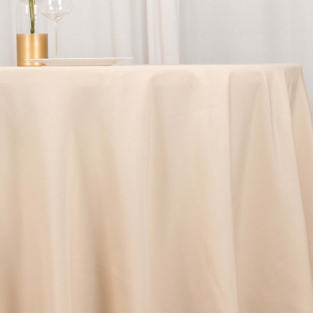 Premium Polyester Overlay 54"x54" Beige by TableclothsFactory.com