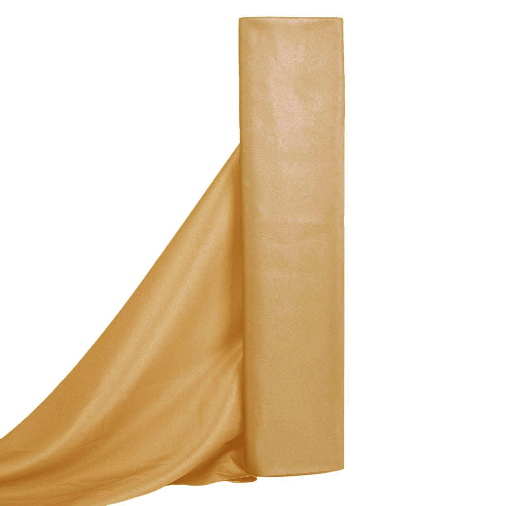 Gold Polyester Fabric Roll 54"x10 Yards | TableclothsFactory