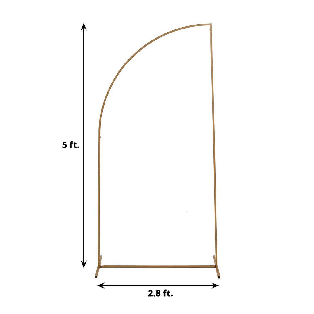 5ft Gold Metal Half Moon Floral Frame Arbor | TableclothsFactory