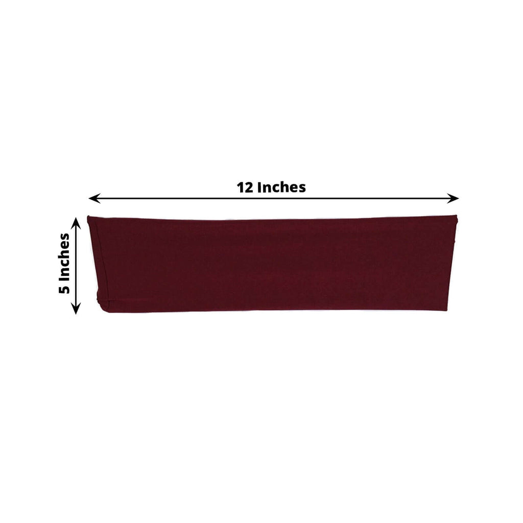 Spandex Chair Sashes 5"x12" Burgundy | TableclothsFactory