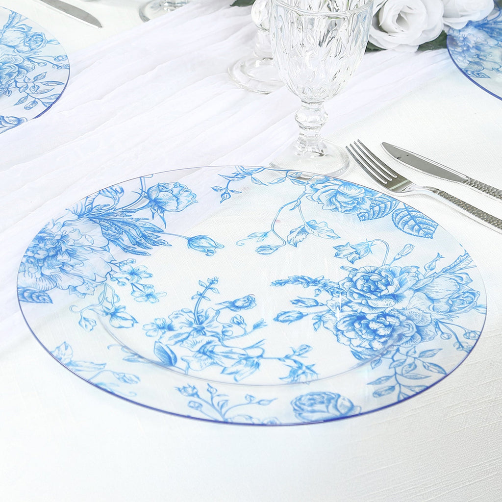 Clear Light Blue Charger Plates 13" | TableclothsFactory